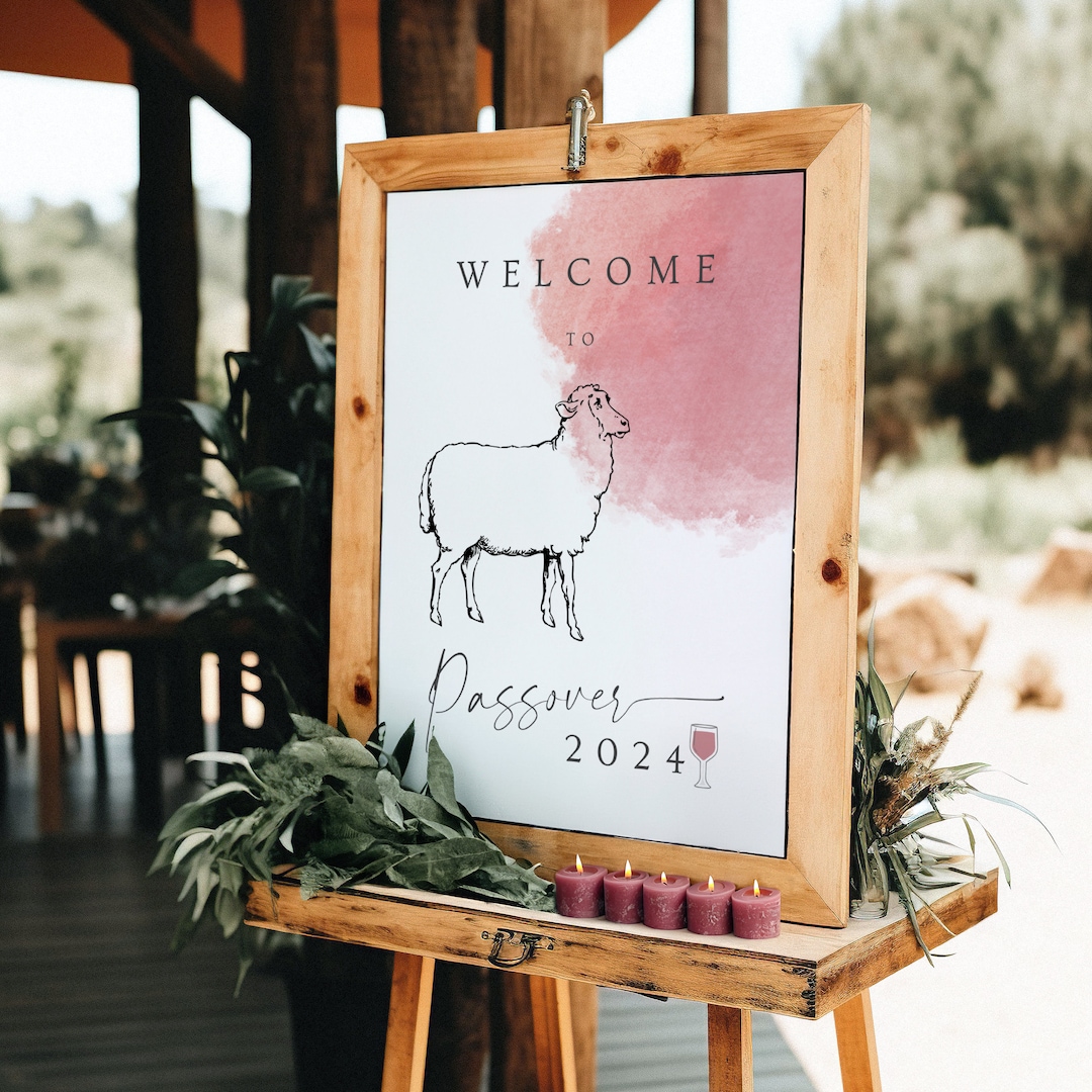 Passover Welcome Sign, Pesach Sign, Passover Table Decor, Passover ...