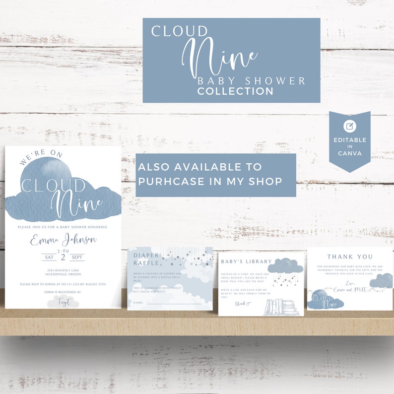 On Cloud Nine Baby Shower Sign, Welcome Baby Shower, Cloud Shower ...