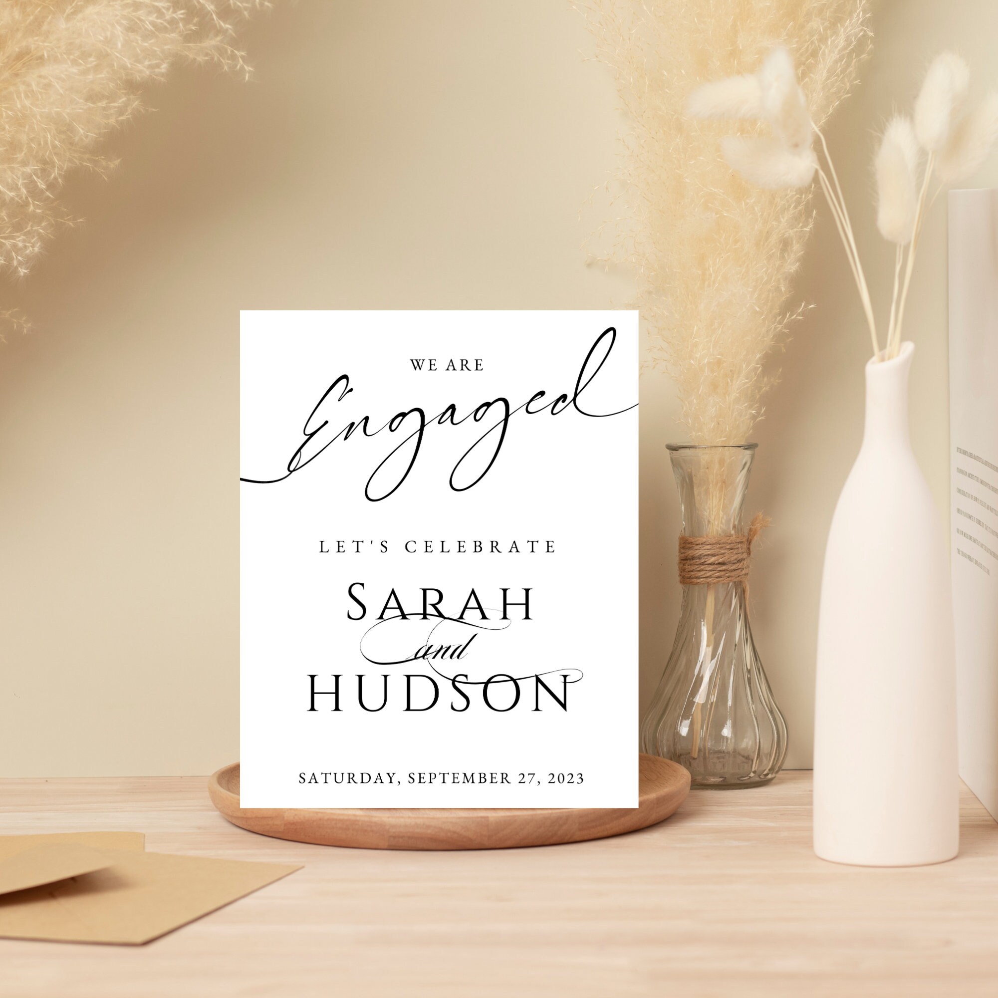 Engagement Welcome Sign We Are Engaged Editable Engagement Sign Engaged ...