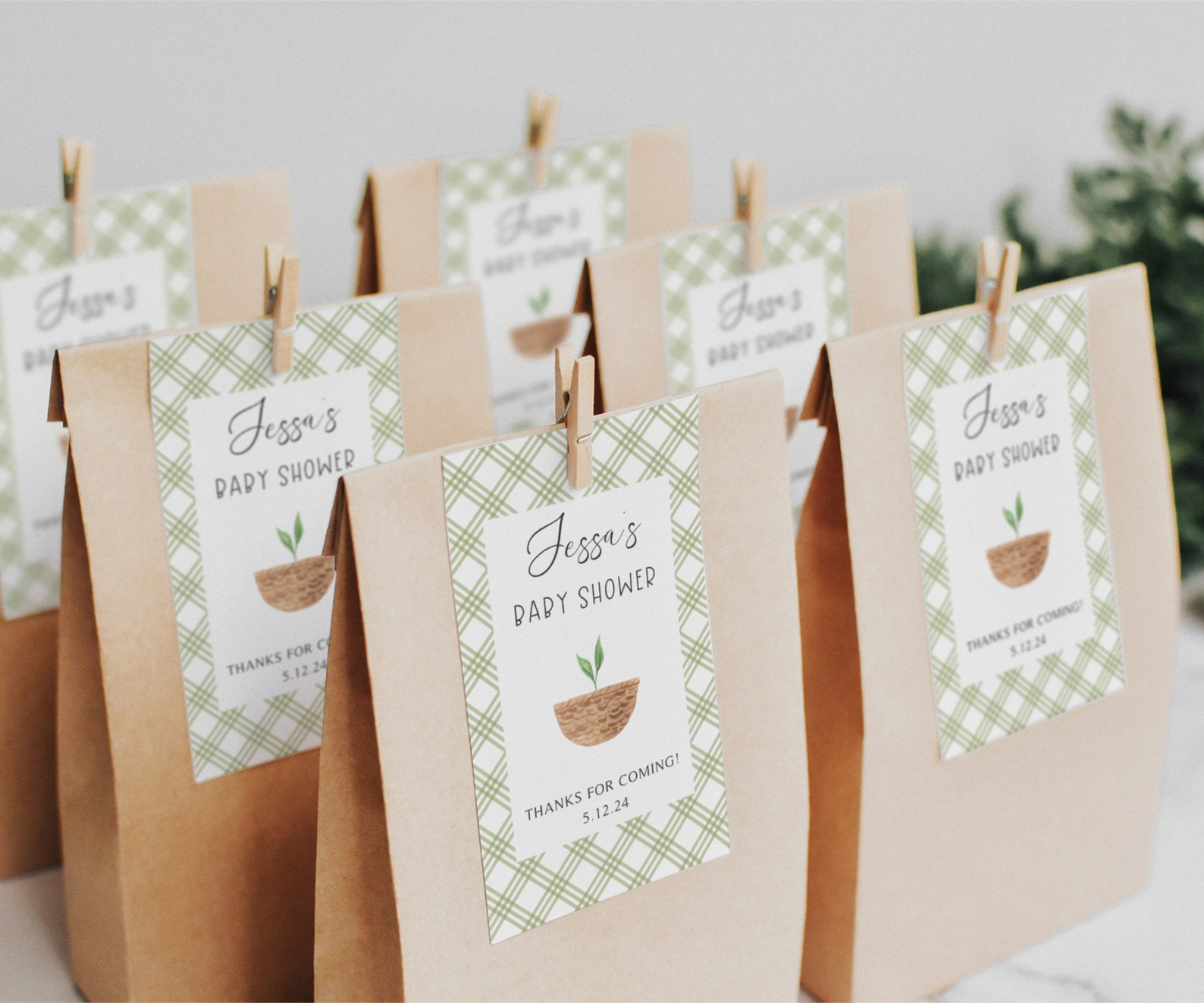 Little Sprout Thank You Tag, Locally Grown Baby Shower, Thank You Favor ...