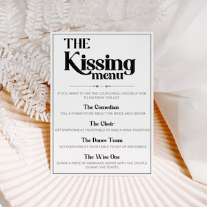 Wedding Kissing Menu | Fully Editable | Edit With Canva | Kissing Menu ...