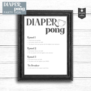 Diaper Pong Baby Shower Game | Baby Shower Activity | Instant Download ...