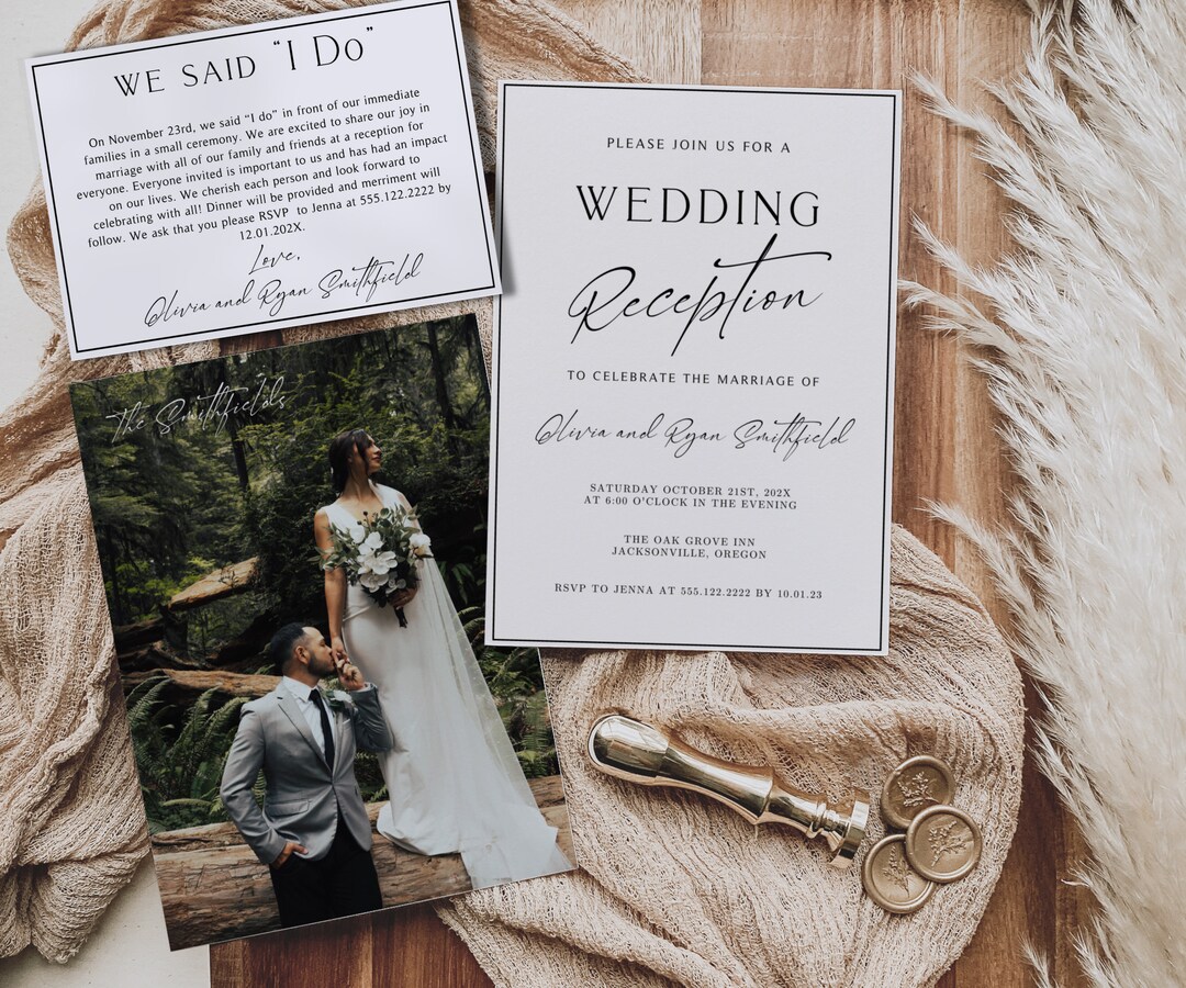 Elopement Wedding Reception Invitations, Wedding Reception Only ...
