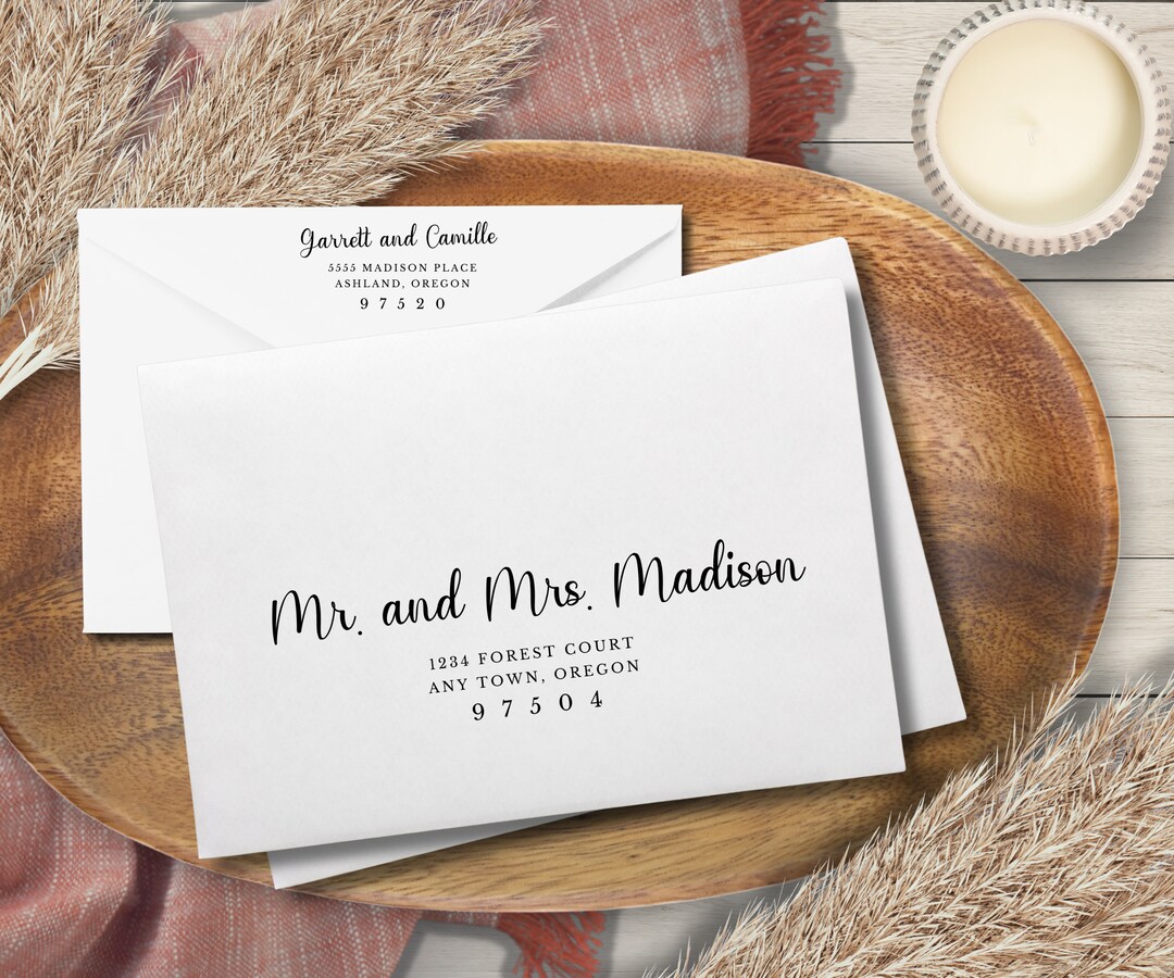 Envelope Address Template for Weddings, Printable Wedding Envelope ...