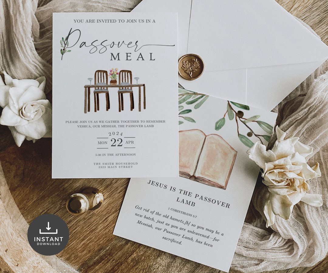 Messianic Passover Seder Invitation Messianic Passover Invitation Canva Template 5x7 Size
