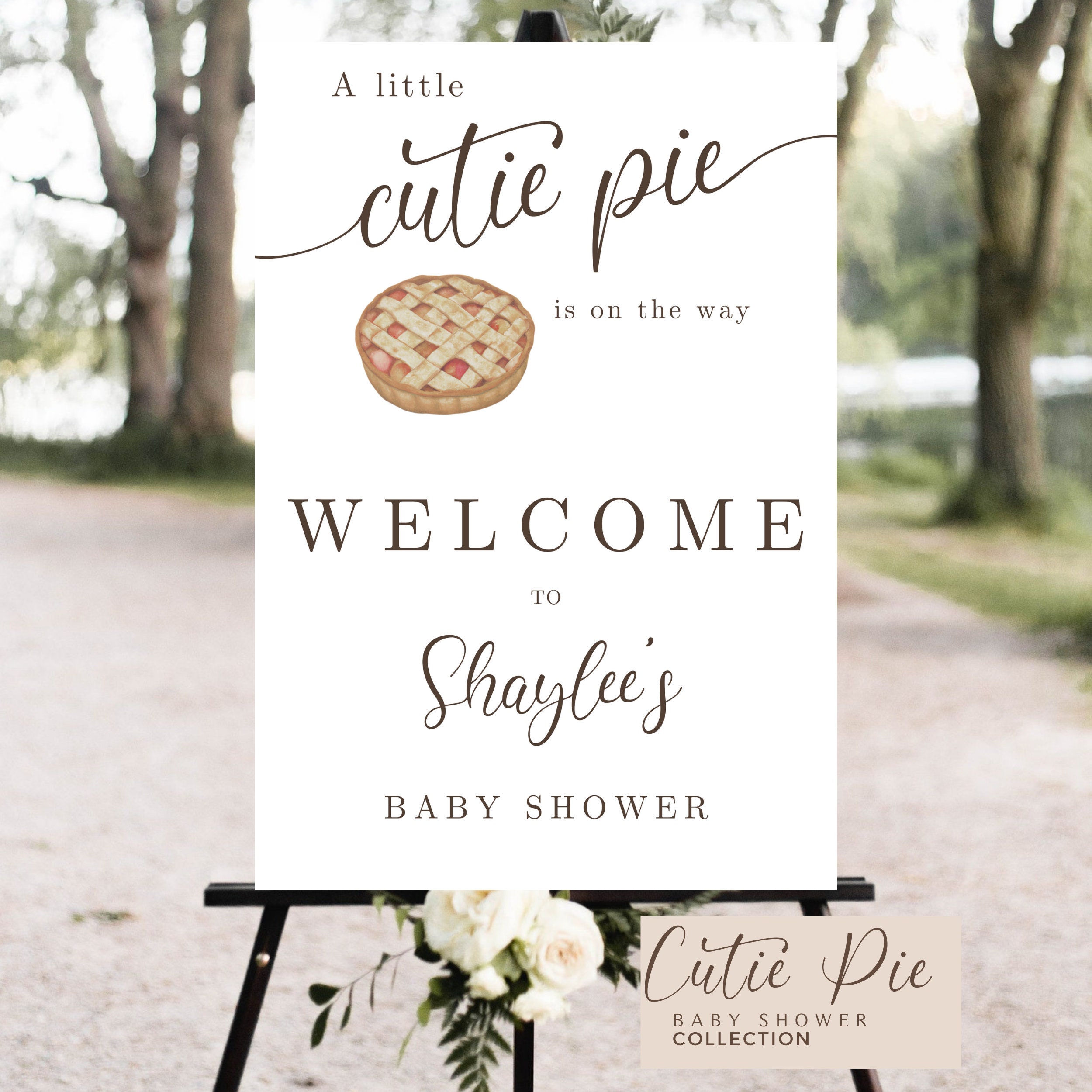 Cutie Pie Baby Shower Welcome Sign, Baby Shower Welcome Shower, Autumn ...