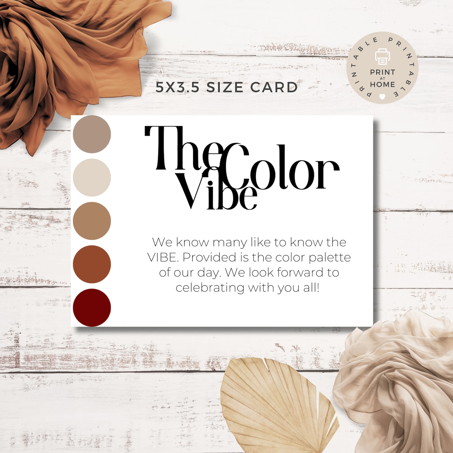 Wedding Attire Dress Code RETRO Editable Wedding Color Palette Card ...