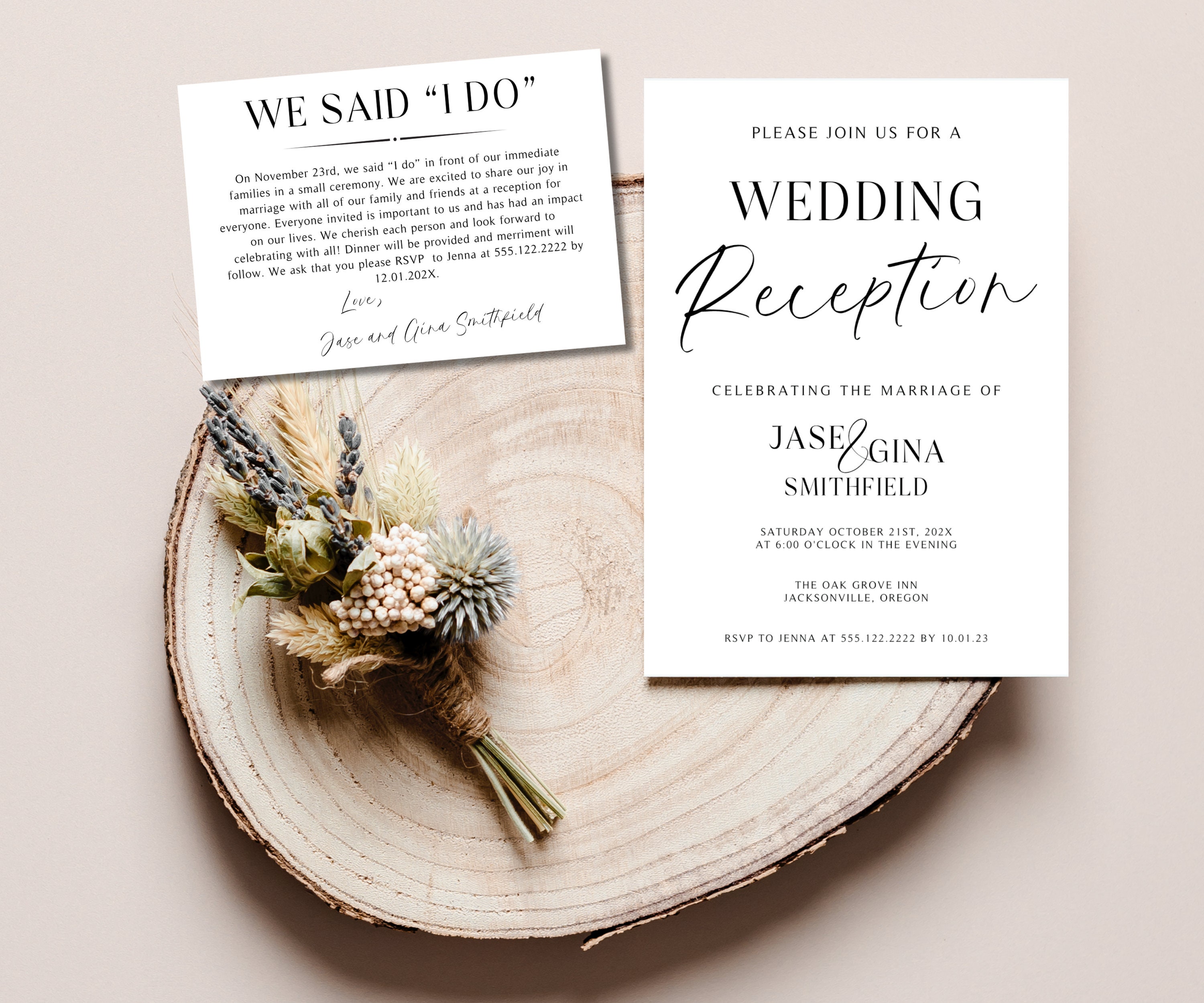 Elopement Wedding Reception Invitations, Wedding Reception Only ...