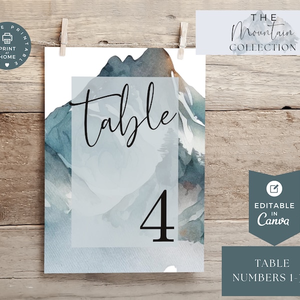 Mountain Table Numbers - Etsy