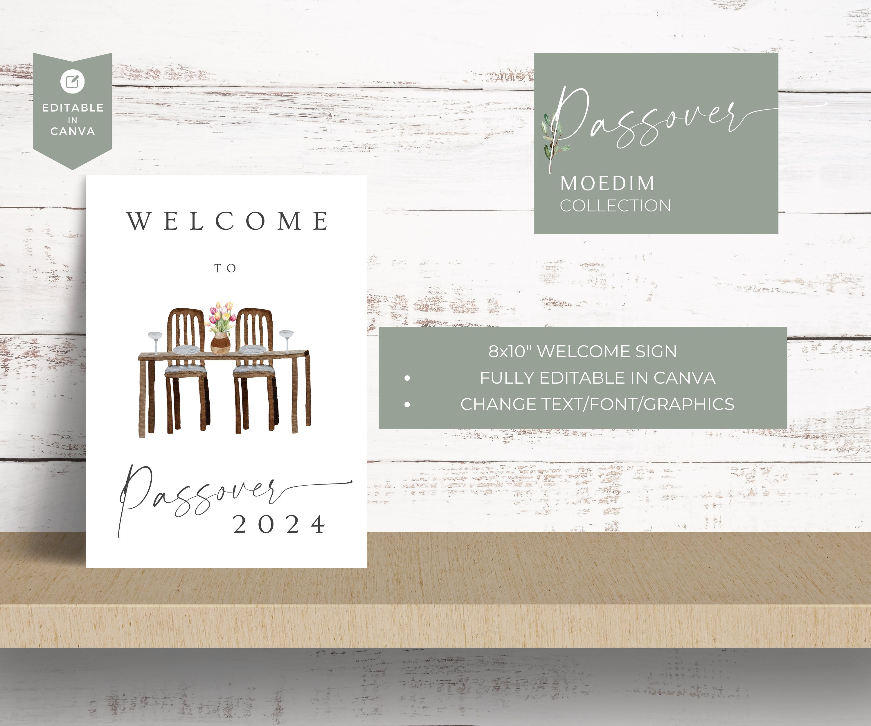 Passover Welcome Sign, Pesach Sign, Passover Table Decor, Passover ...