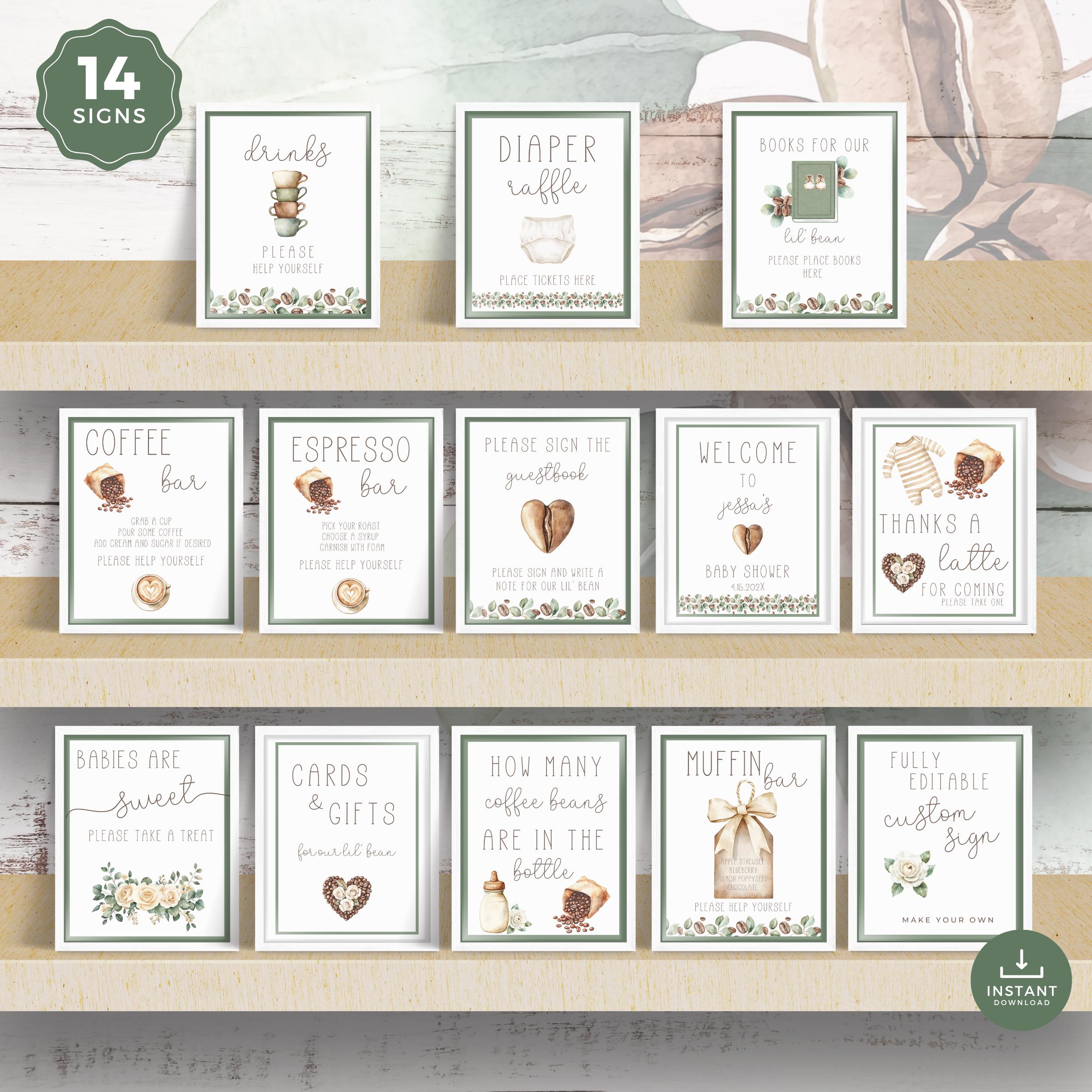 Little Bean is Brewing Baby Shower, Little Bean Shower Bundle, Coffee ...