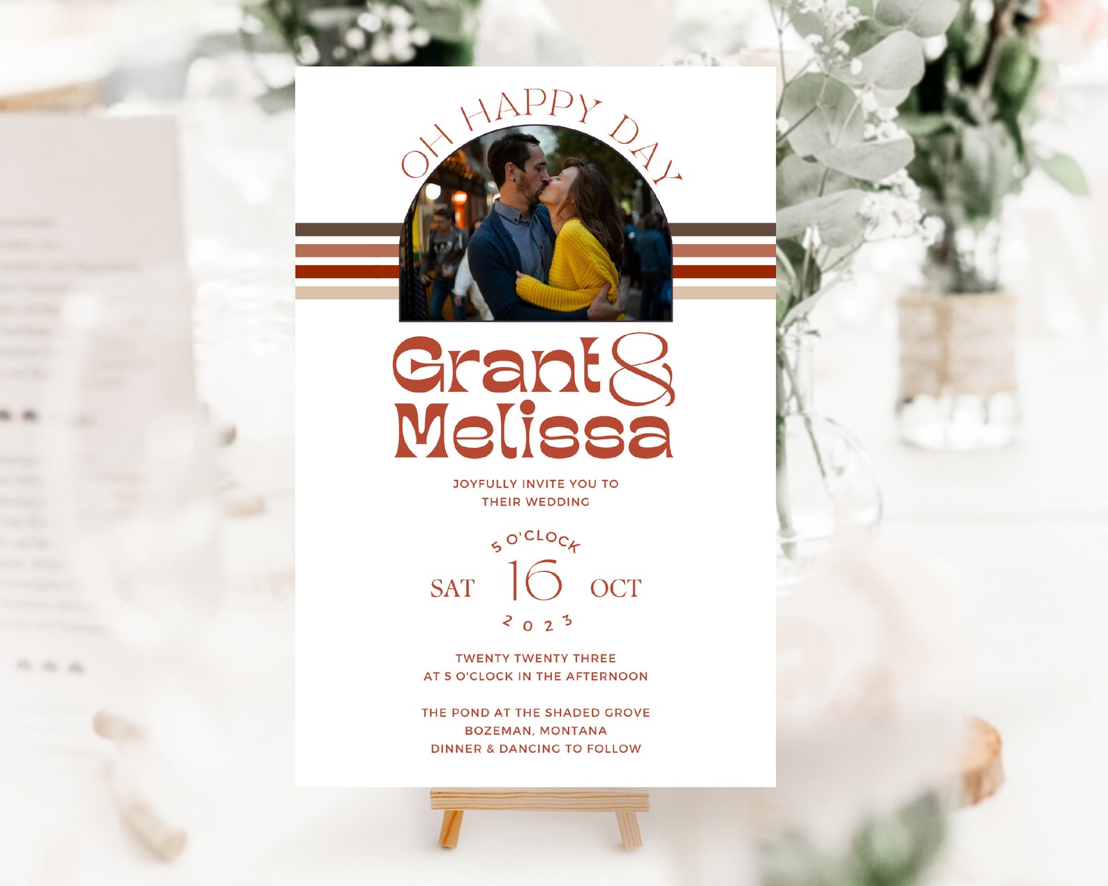 Printable Mid Century Modern Wedding Retro Wedding Invitation Diy ...
