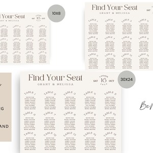 Modern Wedding Seating Chart Template, Elegant Wedding Seating Plan ...