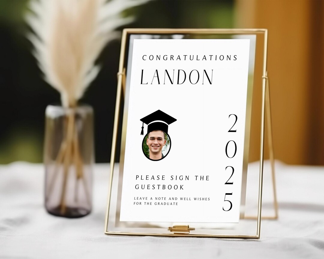 Graduation Guestbook, Class of 2025, Congrats Grad, Editable Guestbook ...