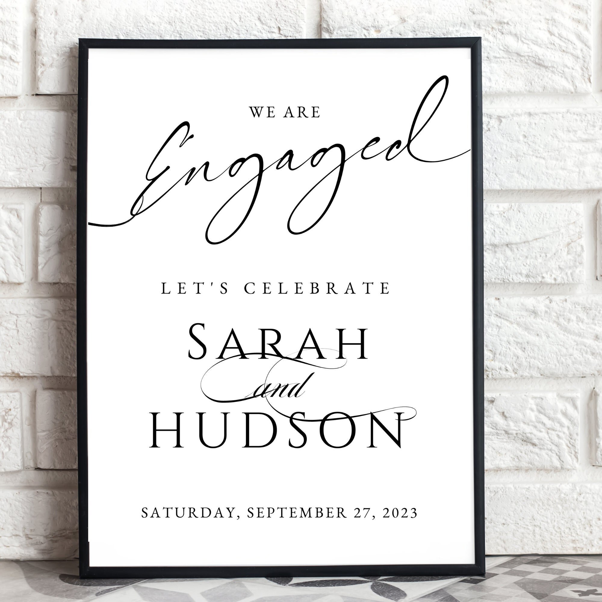 Engagement Welcome Sign We Are Engaged Editable Engagement Sign Engaged ...