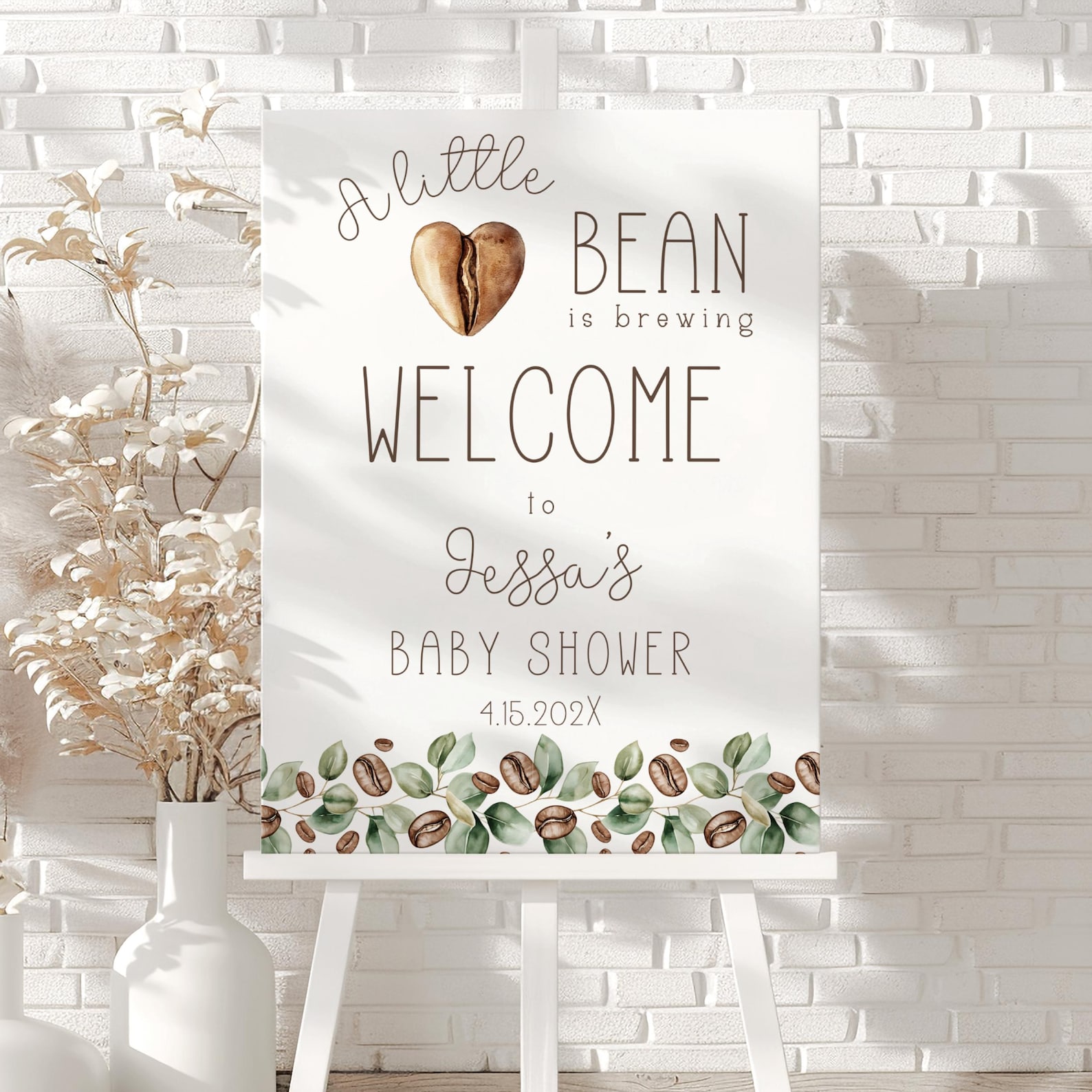 Little Bean is Brewing Baby Shower, Little Bean Shower Bundle, Coffee ...