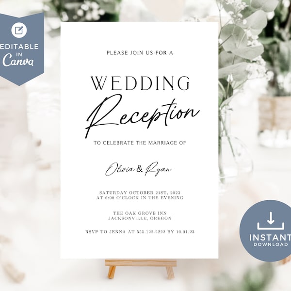 Reception Only Invitation - Etsy UK