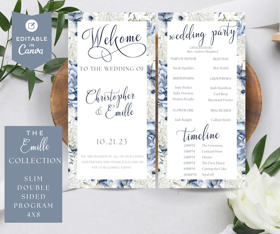 Blue Wedding Programs