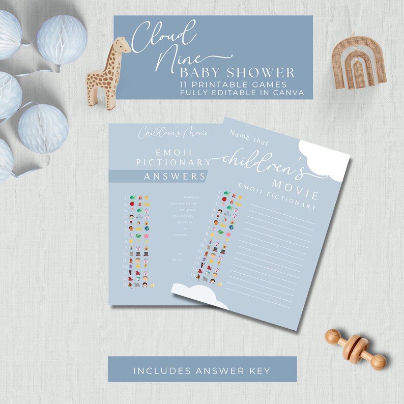 Cloud Nine Baby Shower Game. Boy Baby Bundle. Cloud 9 Shower. Fun Baby Shower Games. Baby Traits ...