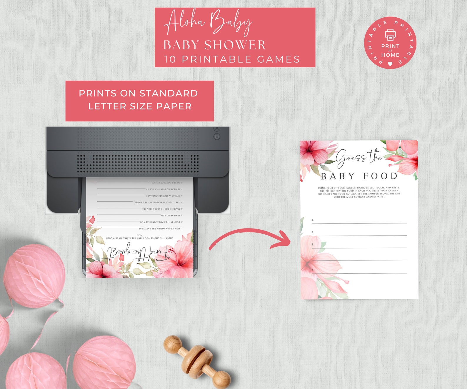 ALOHA Baby Shower Game Bundle: Tropical Printable Games (canva Editable ...