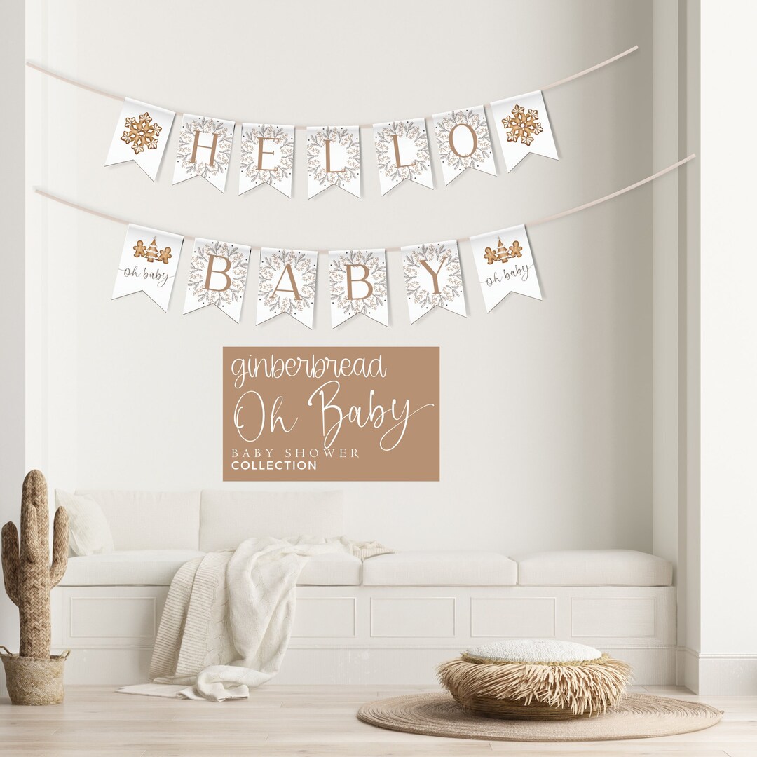Gingerbread Baby Shower Banner, Merry Little Cookie, Gingerbread Baby ...