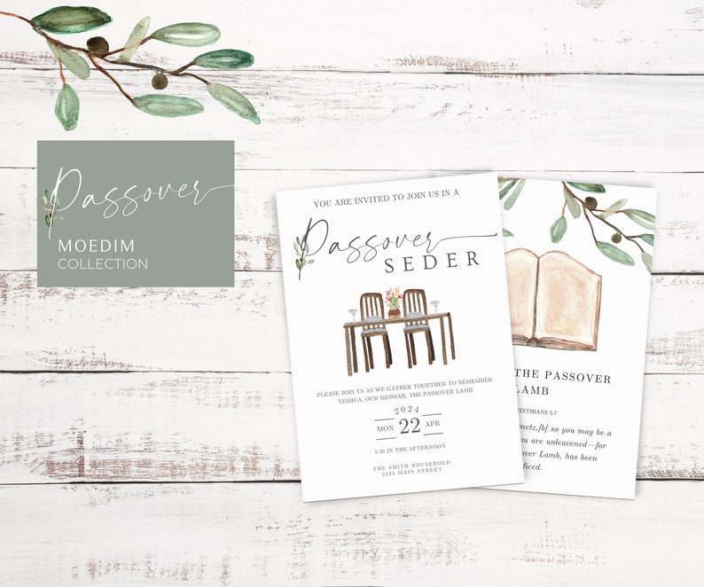 Messianic Passover Seder Invitation Messianic Passover Invitation Canva Template 5x7 Size