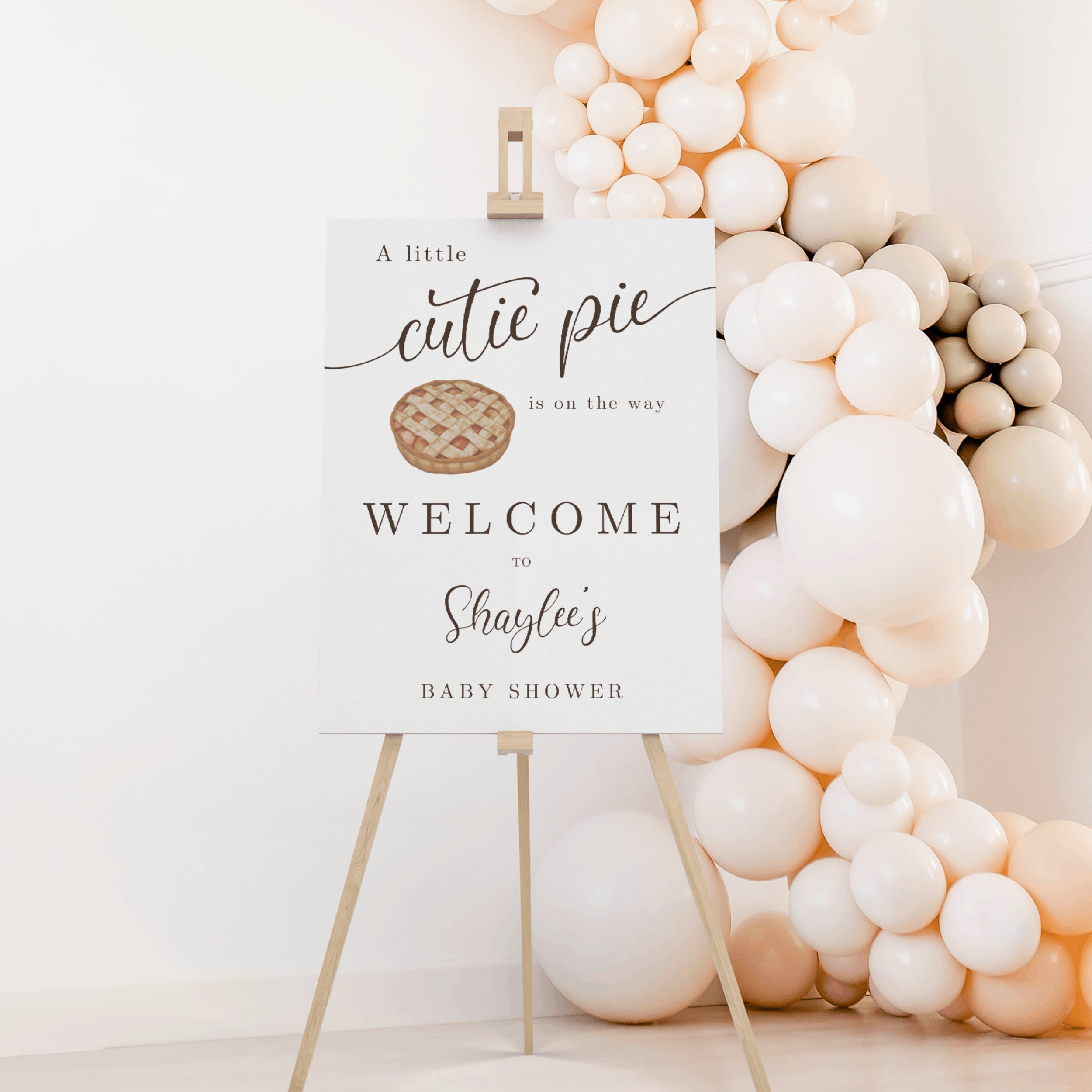 Cutie Pie Baby Shower Welcome Sign, Baby Shower Welcome Shower, Autumn ...