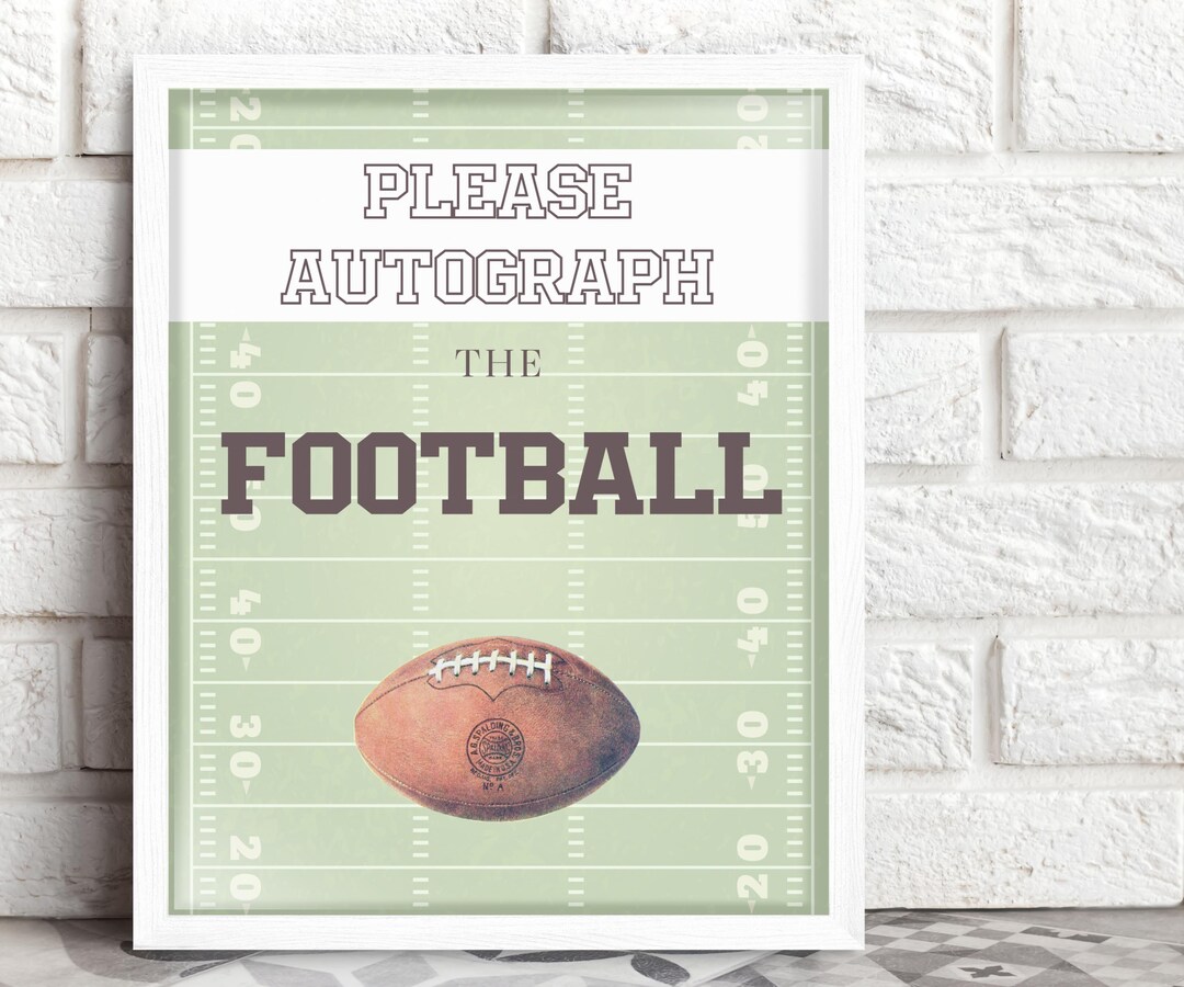 Football Baby Shower Sign, Autograph the Football Guestbook Sign, All ...