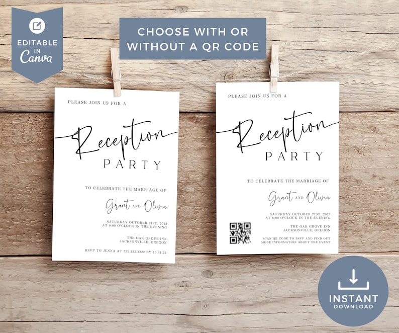 Wedding Invitations for Reception Only, Reception Only Invitation ...