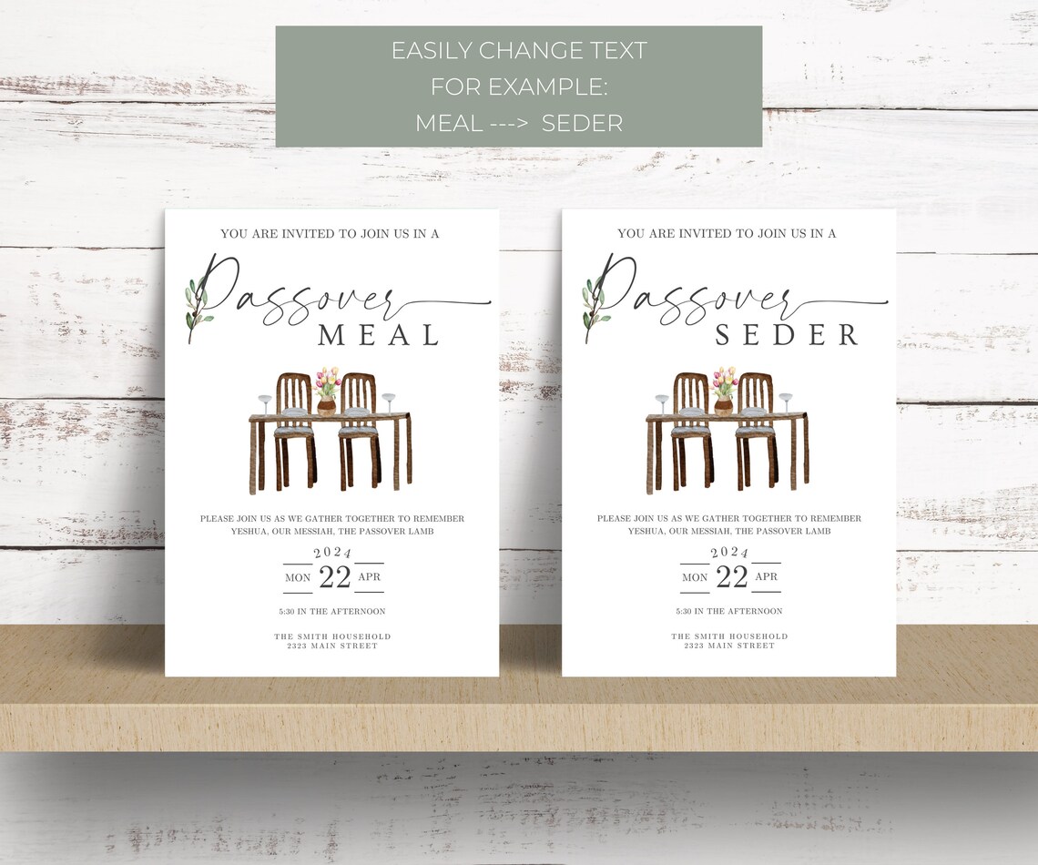 MESSIANIC Passover Seder Invitation MESSIANIC, Passover Invitation ...