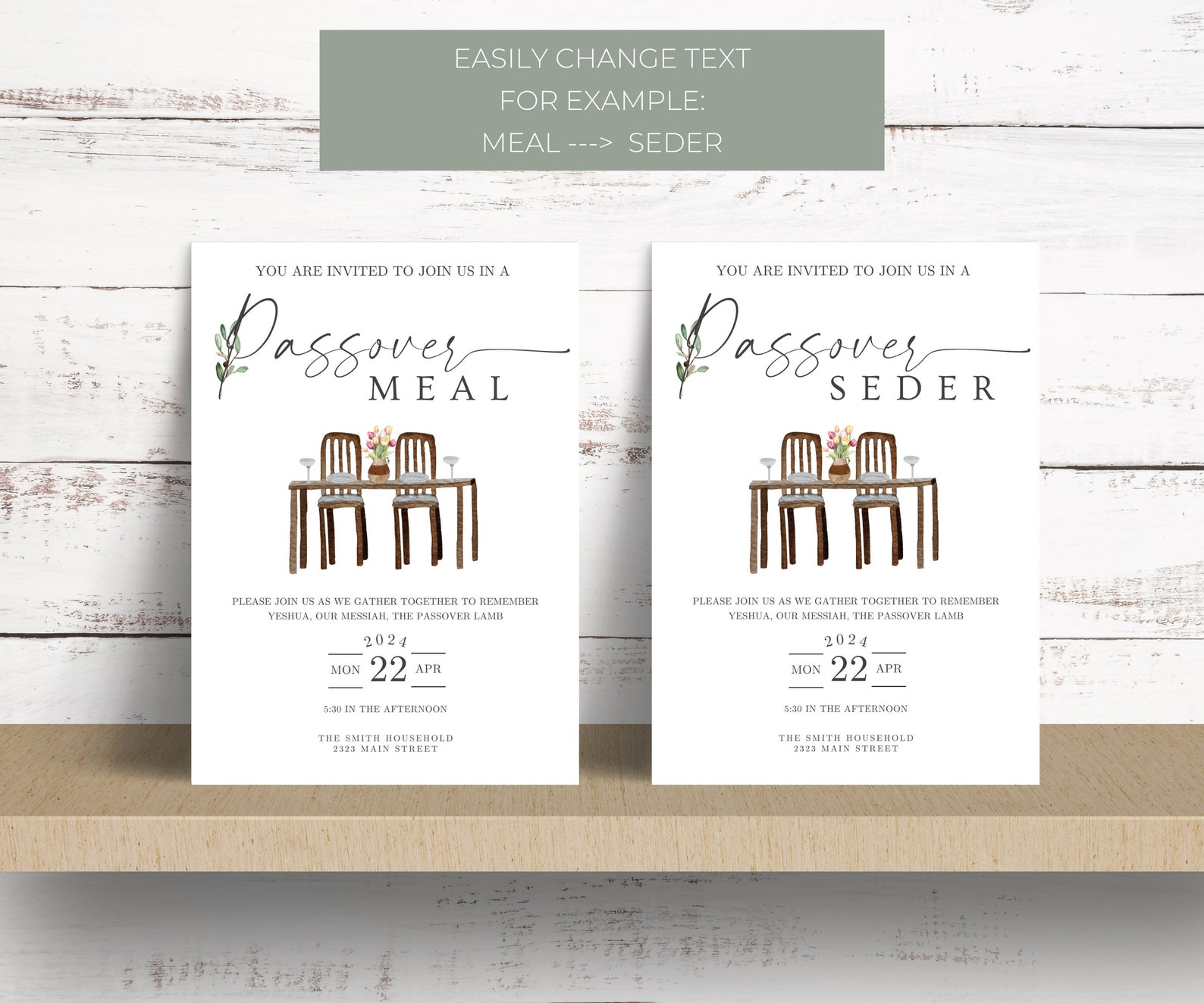 MESSIANIC Passover Seder Invitation MESSIANIC, Passover Invitation ...