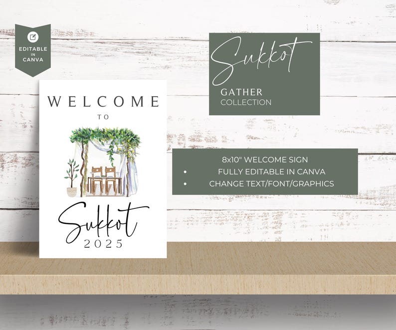 Happy Sukkot Printable Sign: Feast of Booths Decor (PDF) - Etsy