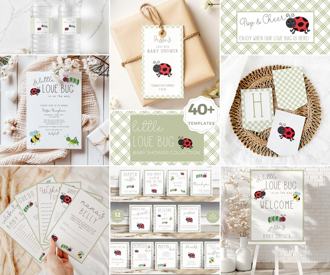 Love Bug Baby Shower Bundle, Ladybug, Caterpillar, Shower Games ...