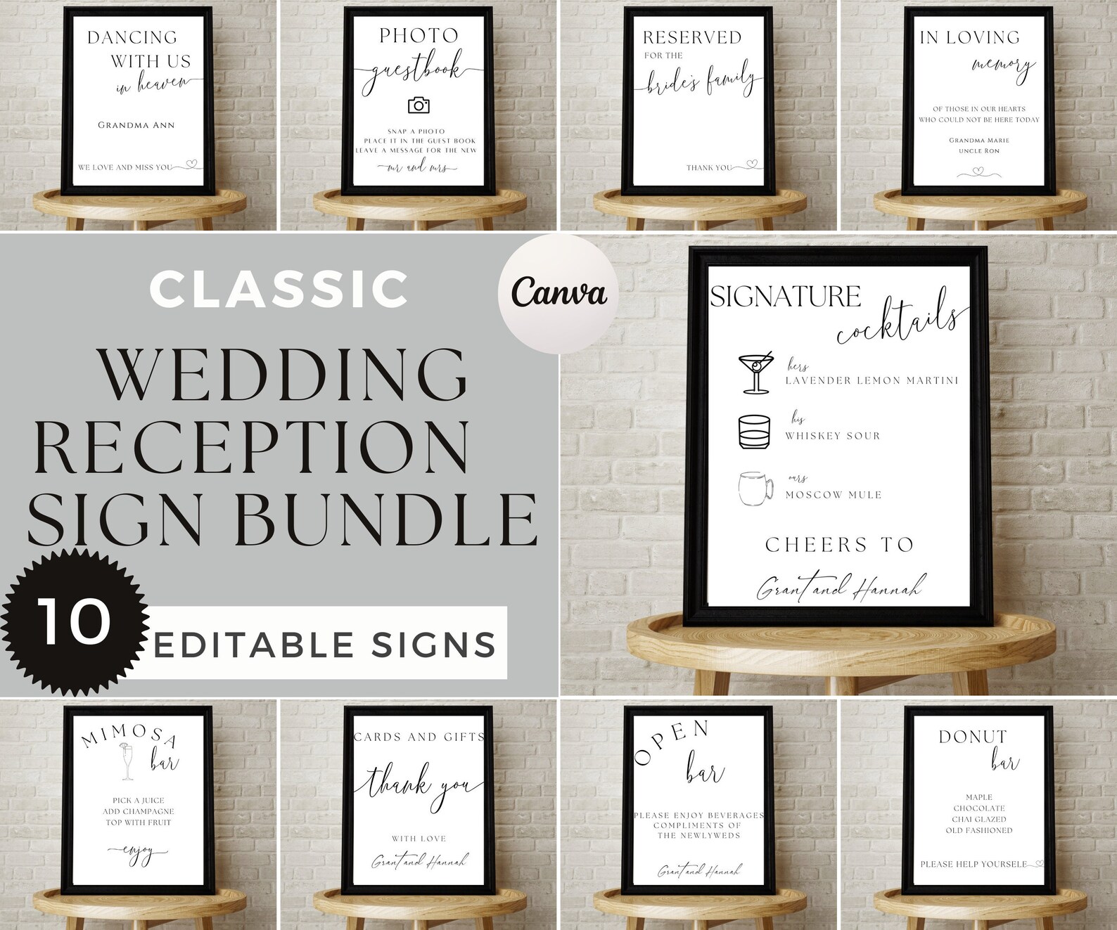 Boho Wedding Sign Bundle: Modern Reception Decor (digital Download) - Etsy