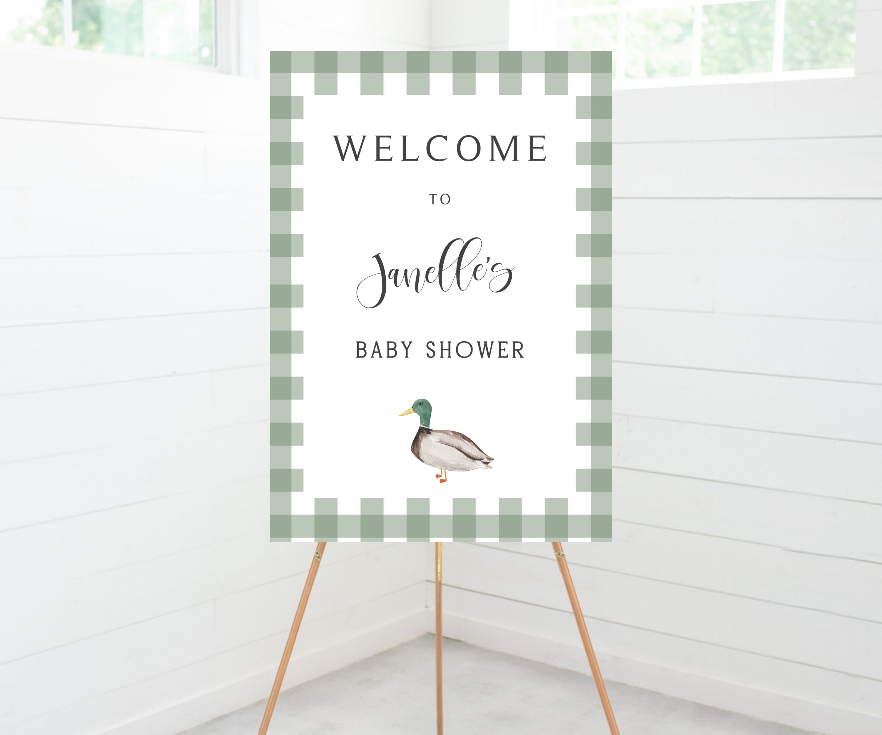Mallard Duck Baby Shower Welcome Sign, Duck Hunting Baby Shower ...