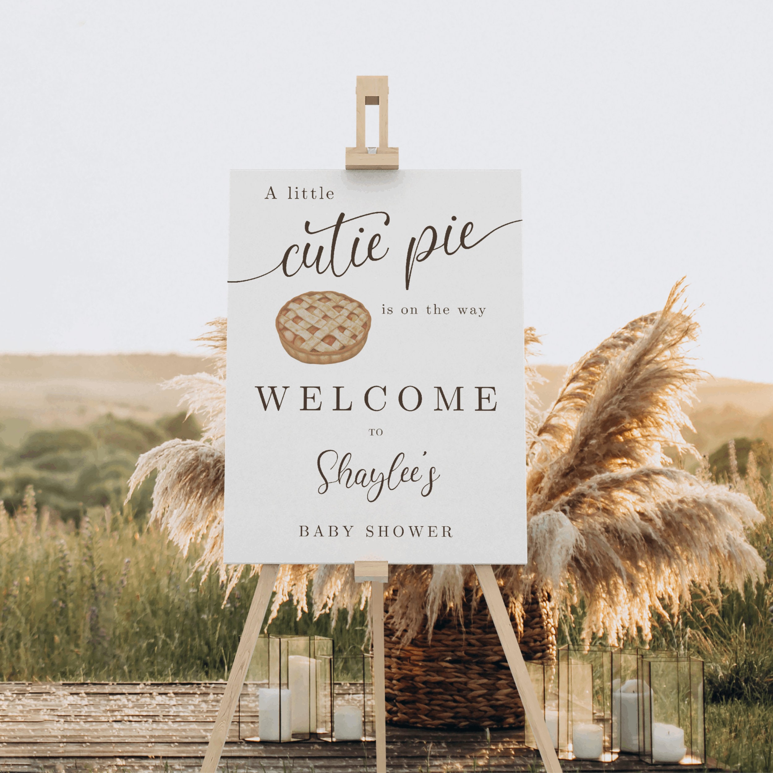 Cutie Pie Baby Shower Welcome Sign, Baby Shower Welcome Shower, Autumn ...