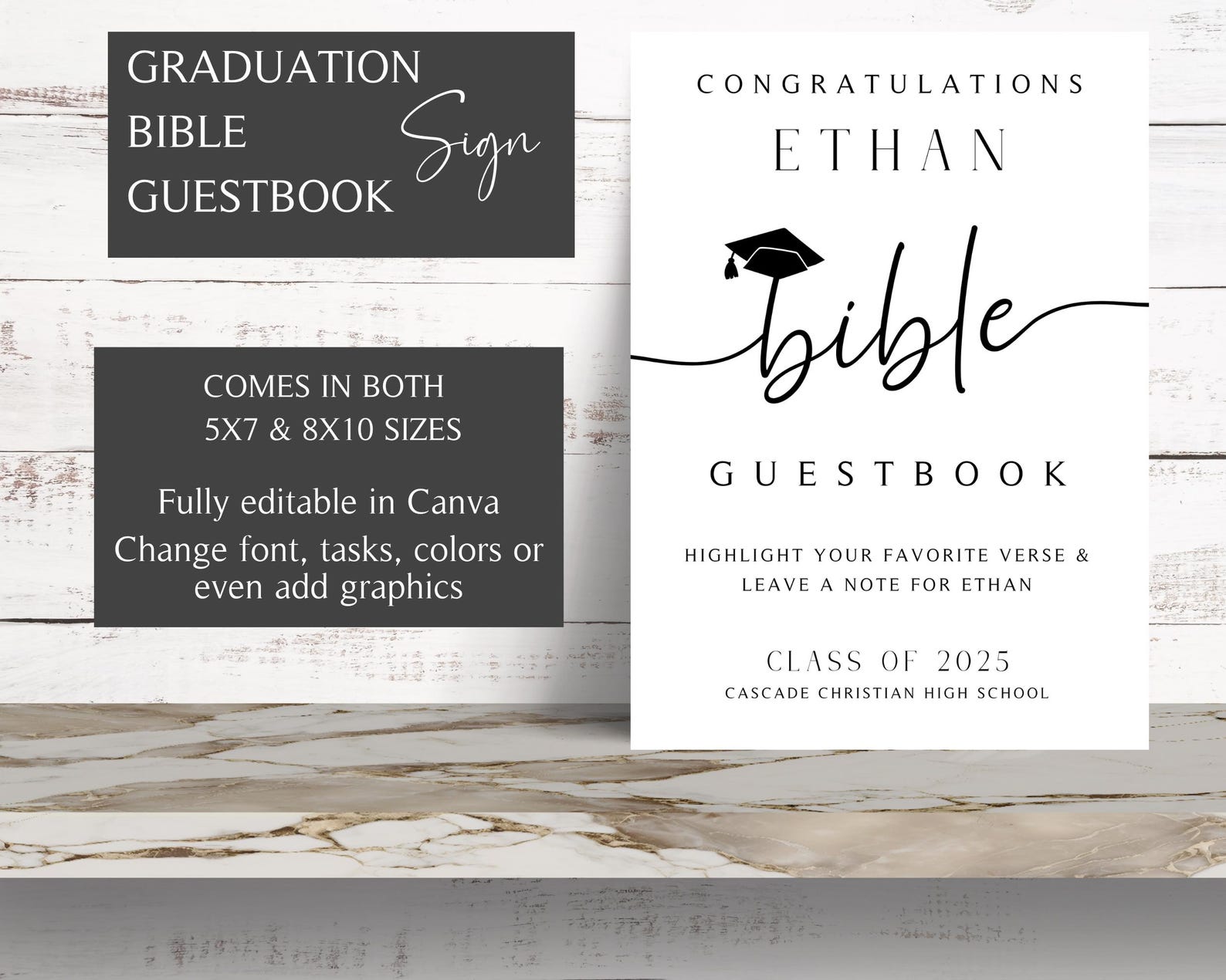 Graduation Bible Guestbook, Highlight Your Favorite Bible Verse ...
