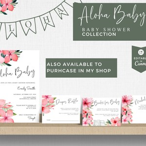 Aloha Baby Shower Welcome Sign: Tropical Floral Luau (digital Download ...