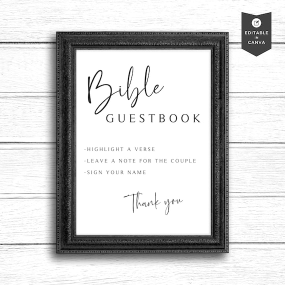 Wedding Bible Guest Book Template Start Your Marriage On A Foundation