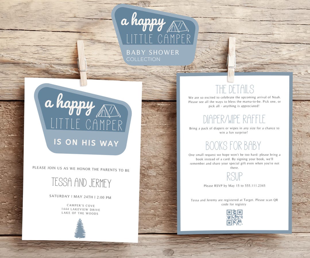Happy Little Camper Baby Shower Invitation, National Park Shower ...