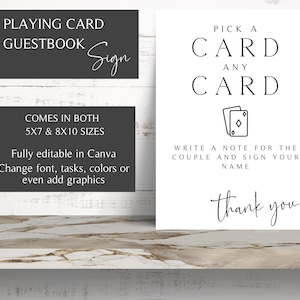 Playing Cards Guest Book, Please Sign Our Guest Book, Wedding Sign ...