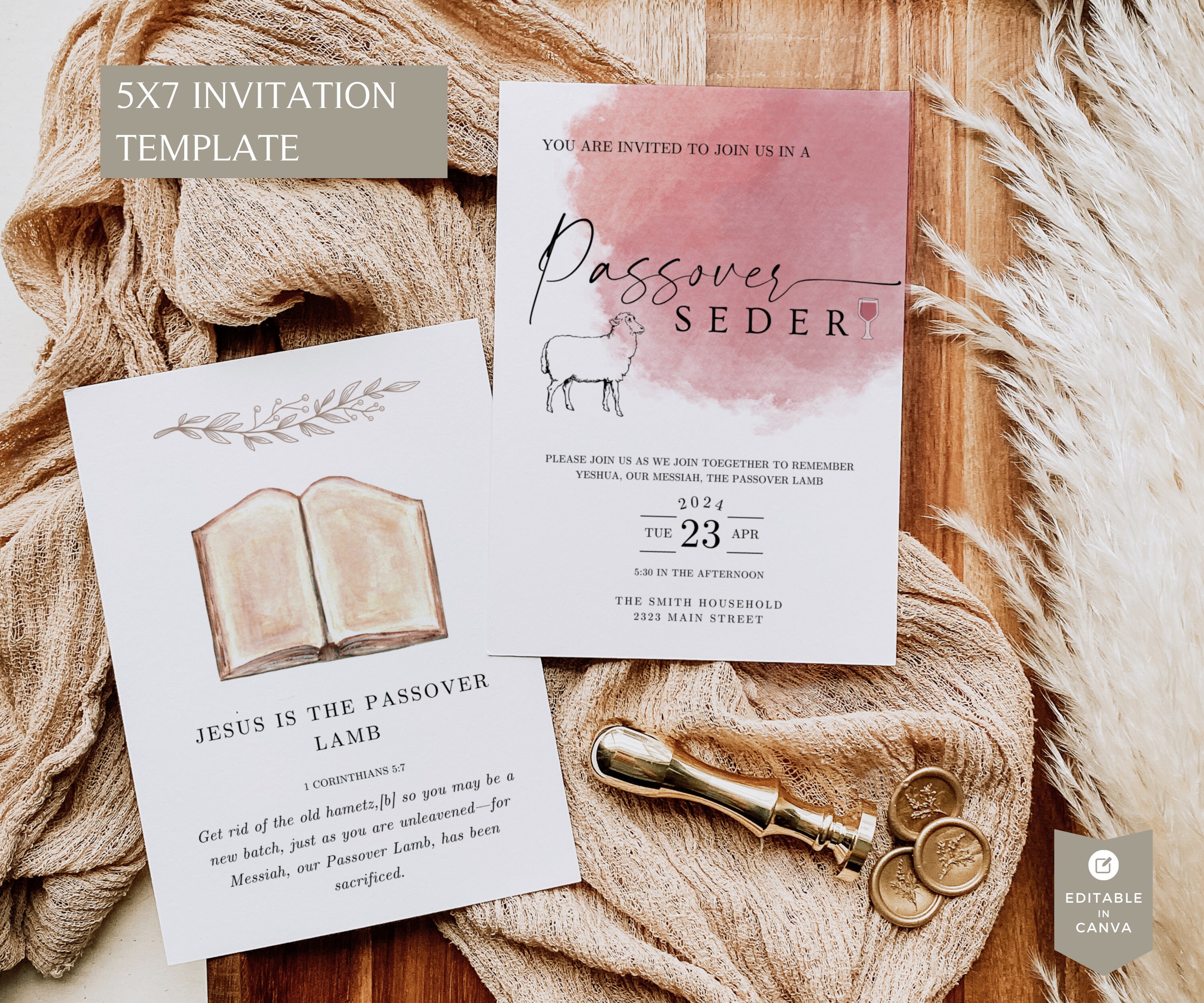 MESSIANIC Passover Celebration Bundle, Passover Invitation, Passover ...
