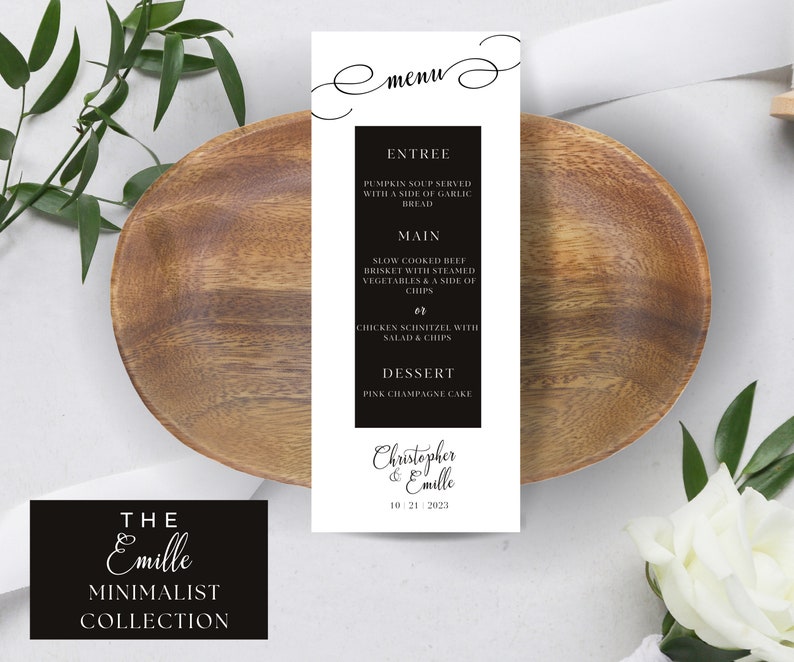 Calligraphy Wedding Menu Thank You Template, Thank You, Printable Menu ...