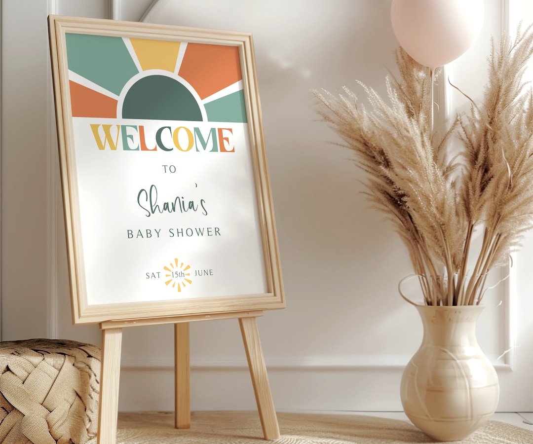 Sunshine Welcome Sign, Welcome Baby Shower, Here Comes the Son Shower ...