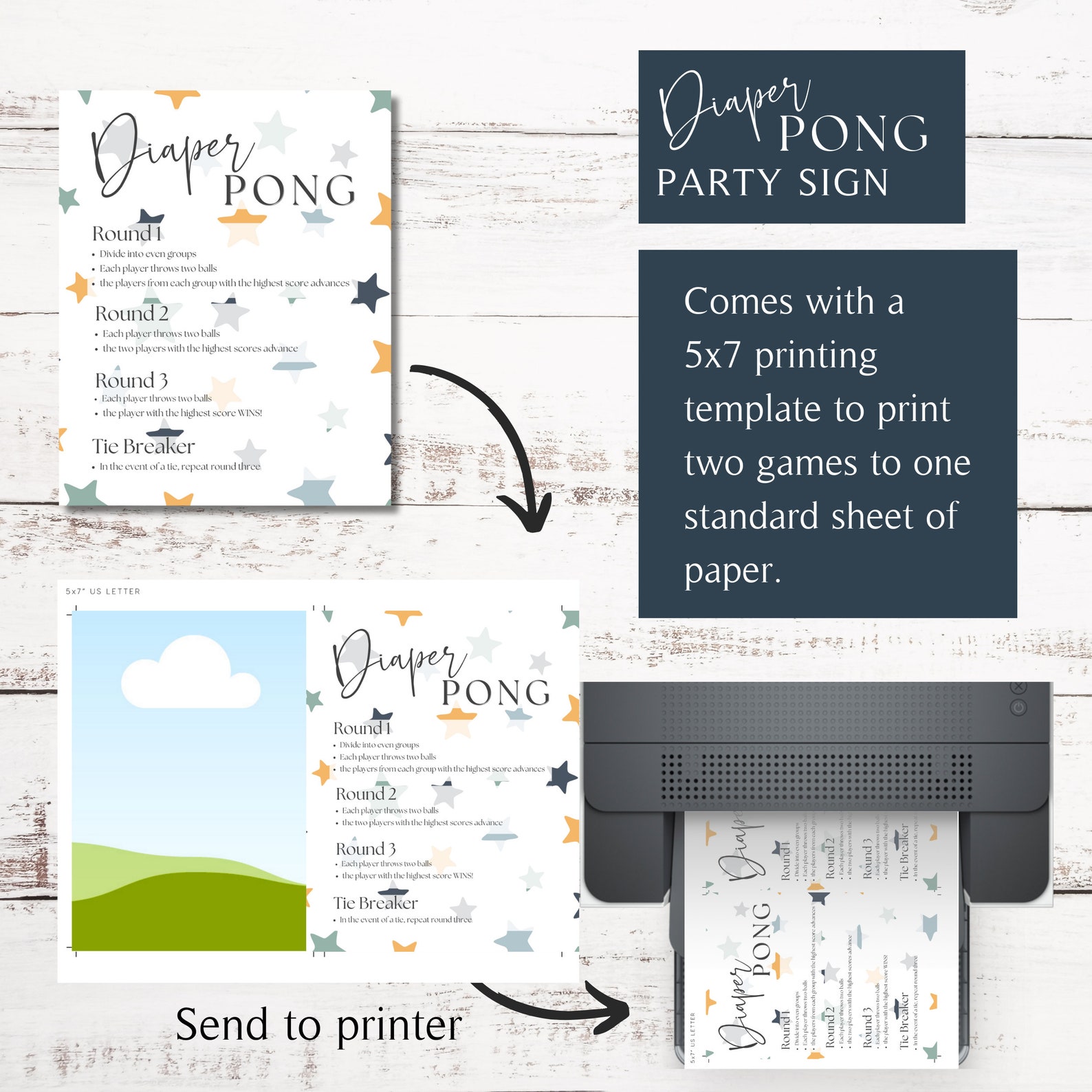 Diaper Pong Baby Shower Game Baby Shower Activity Instant - Etsy