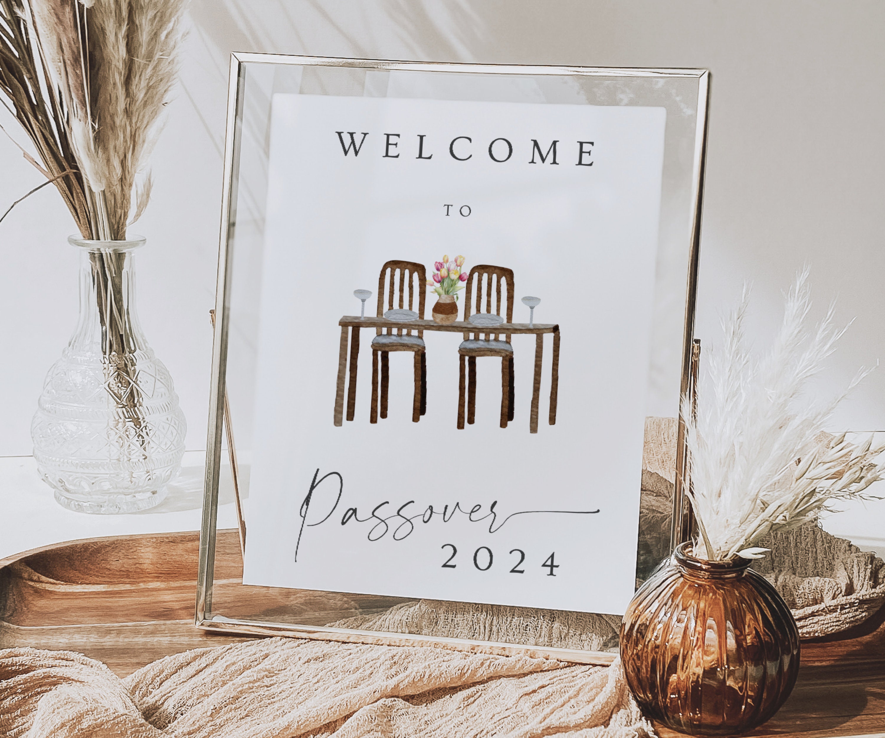 Passover Welcome Sign, Pesach Sign, Passover Table Decor, Passover ...