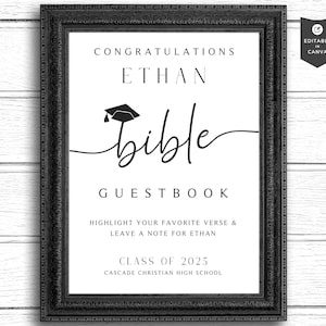 Graduation Bible Guestbook, Highlight Your Favorite Bible Verse ...