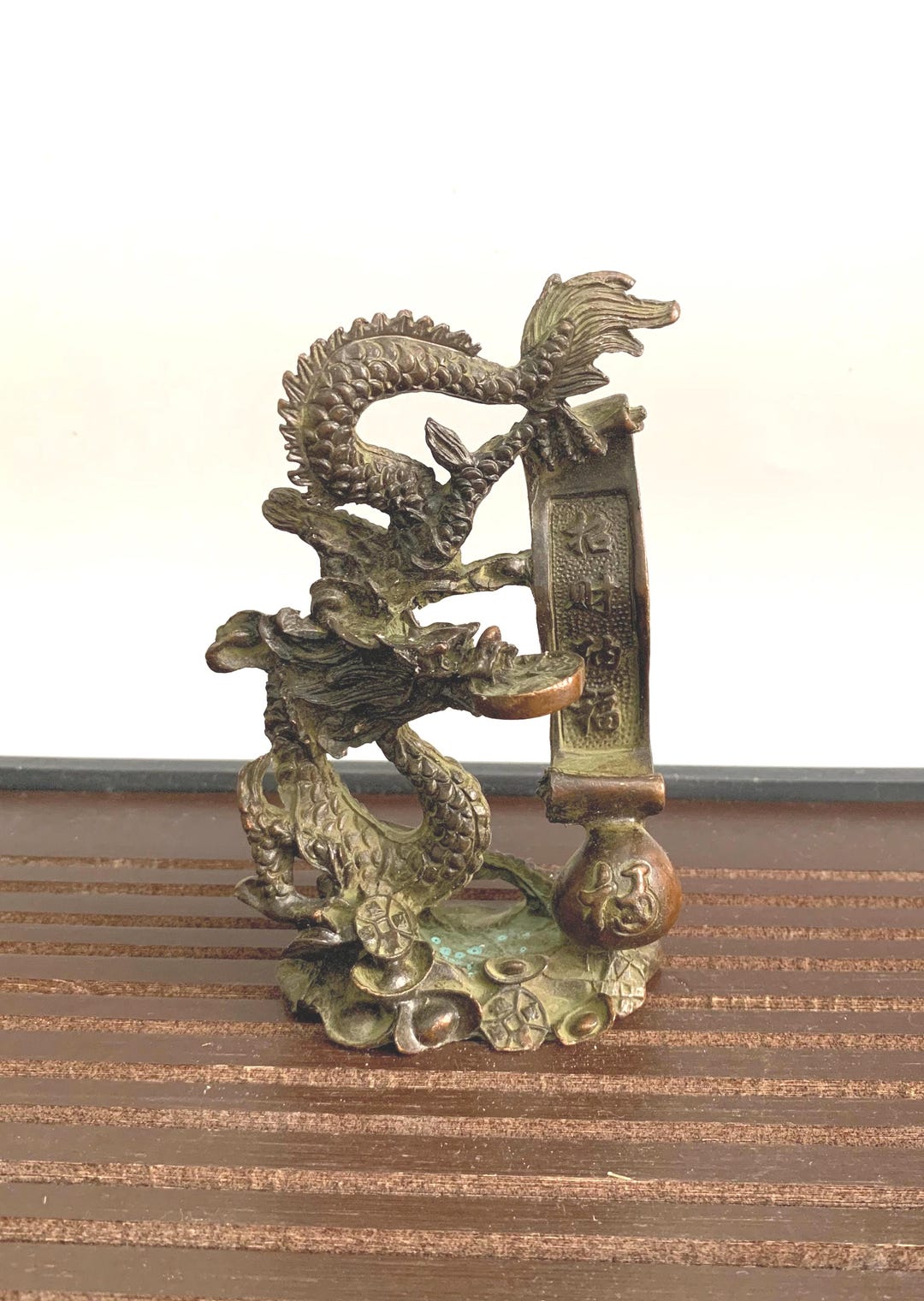 Vintage Bronze Carved Dragon Tea Pet Statue. Home Decoration & Feng ...