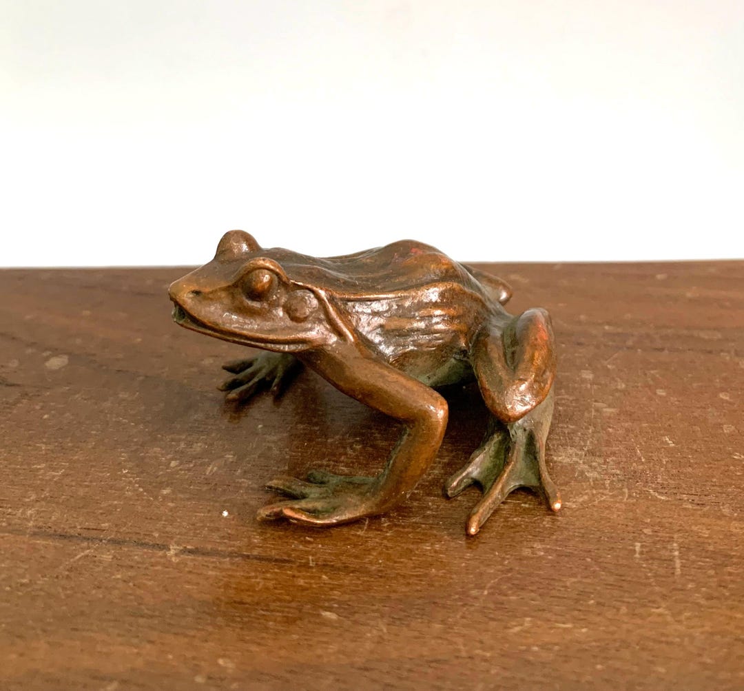 Solid Bronze Carved Frog Tea Pet Statue. Home Decoration, Feng Shui ...