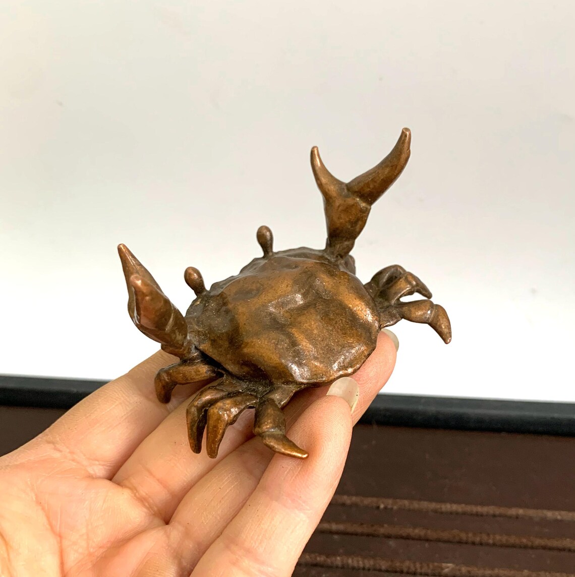 Carved Bronze Crab Statue: Feng Shui Statue, Desk Organizer - Etsy